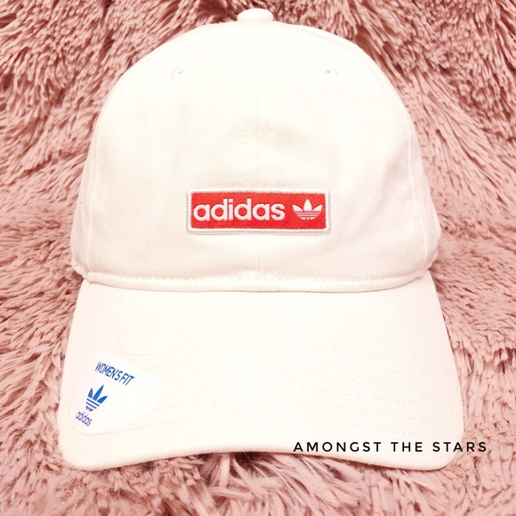 adidas | Accessories | Adidas Forum Red Patch Off White Strapback Hat ...
